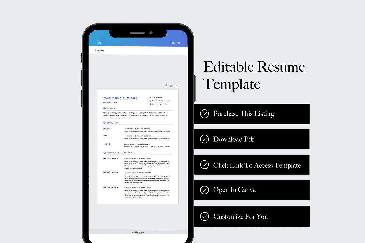 Printable Resume Template, Best Resume