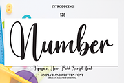 Number | Script Font, a Script Font by Scratchones