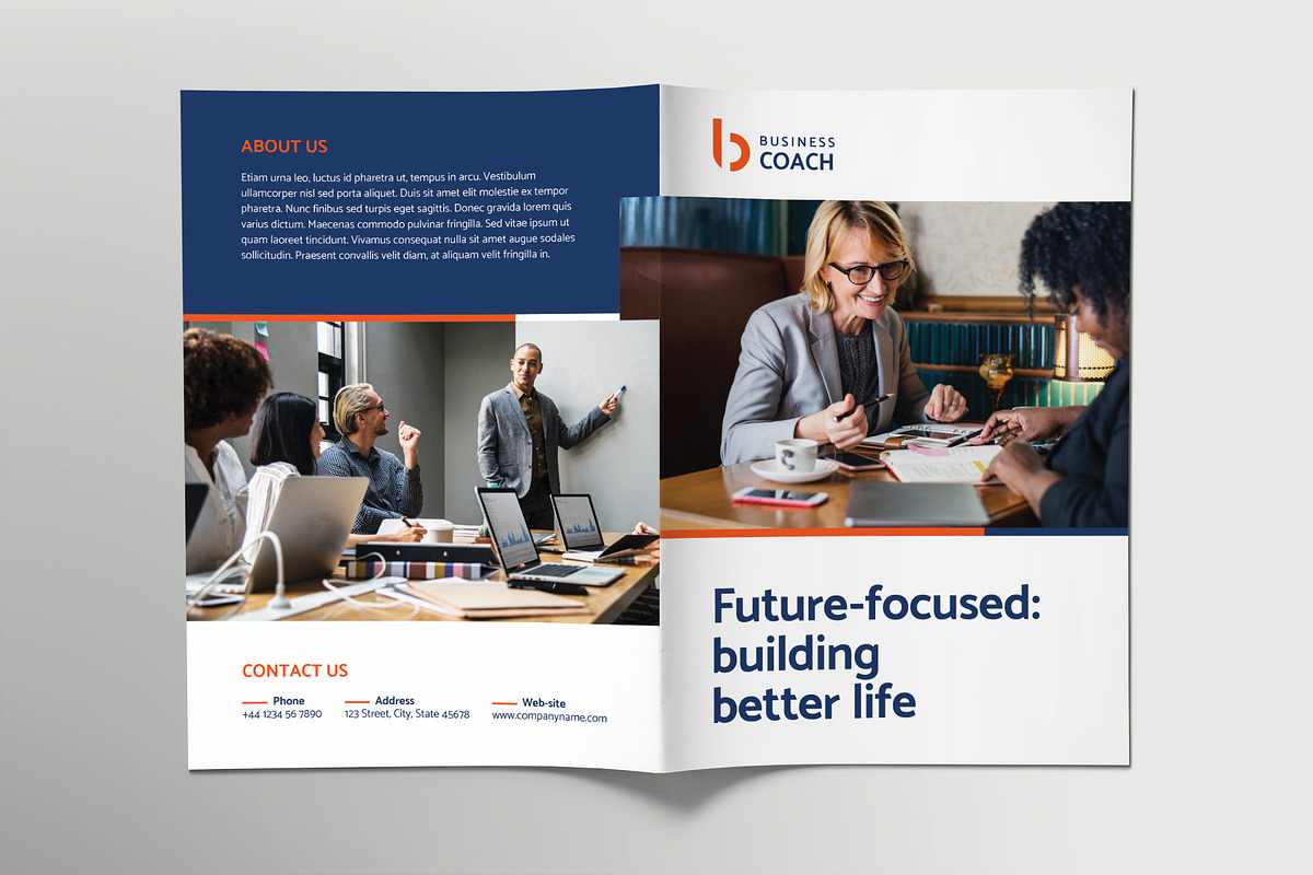 Business Coach Brochure Bifold, a Brochure Template by TemplatesNow!