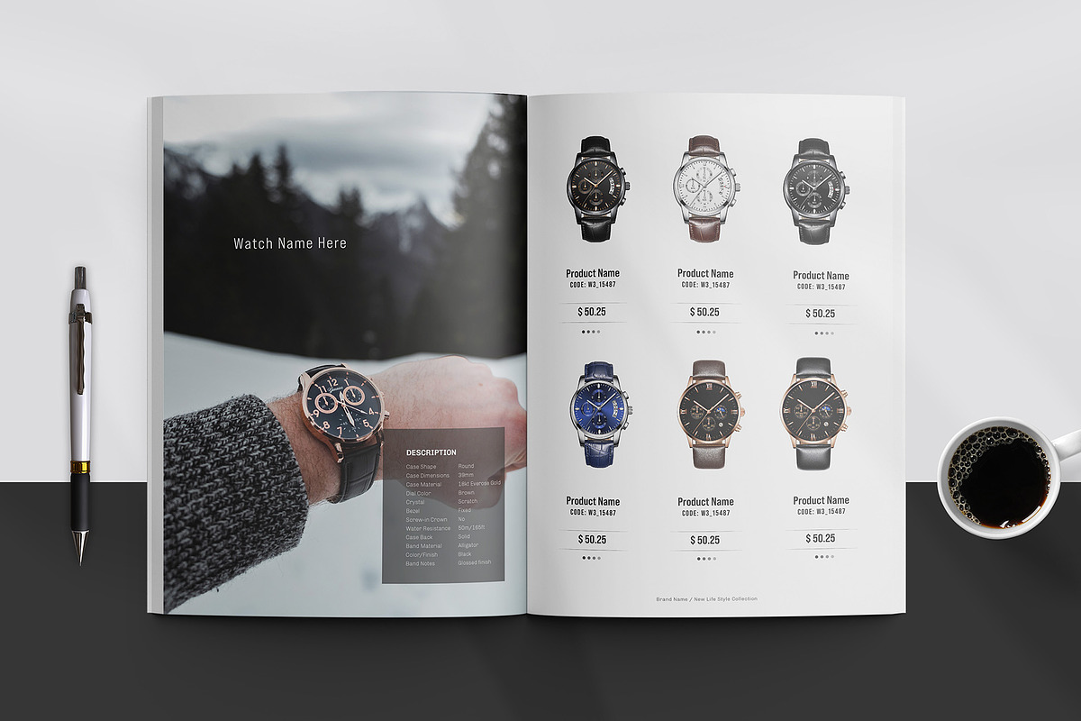 Watch Product Catalog Template | Creative Market