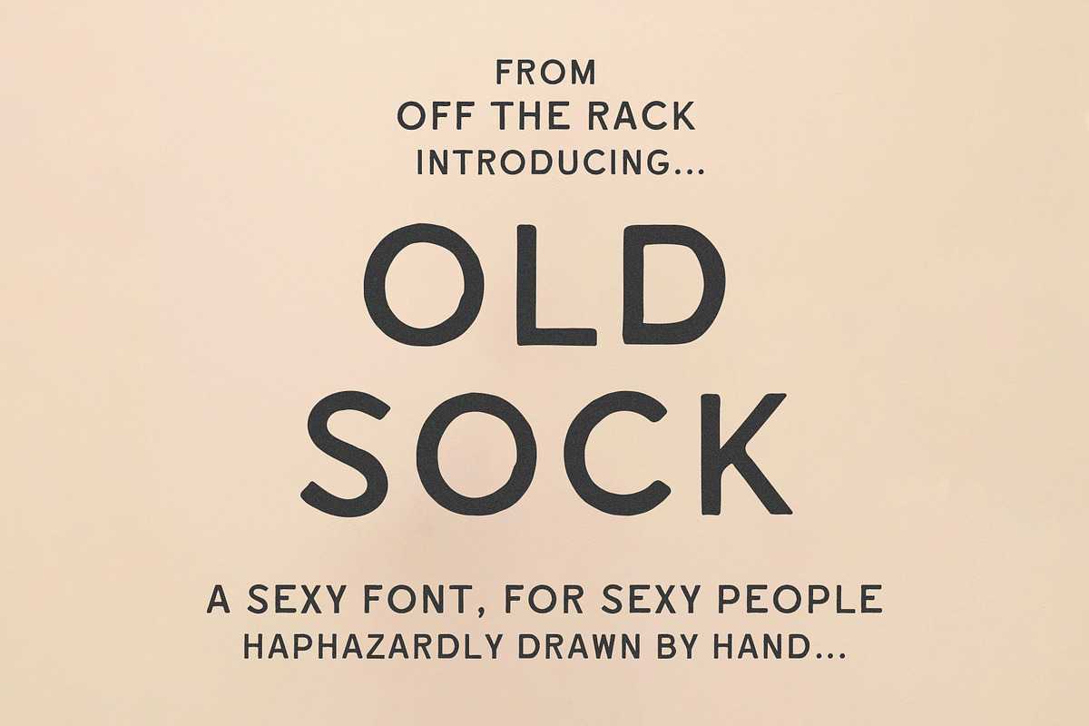 Old Sock | Hand Drawn Vintage Font, a Sans Serif Font by Off The Rack