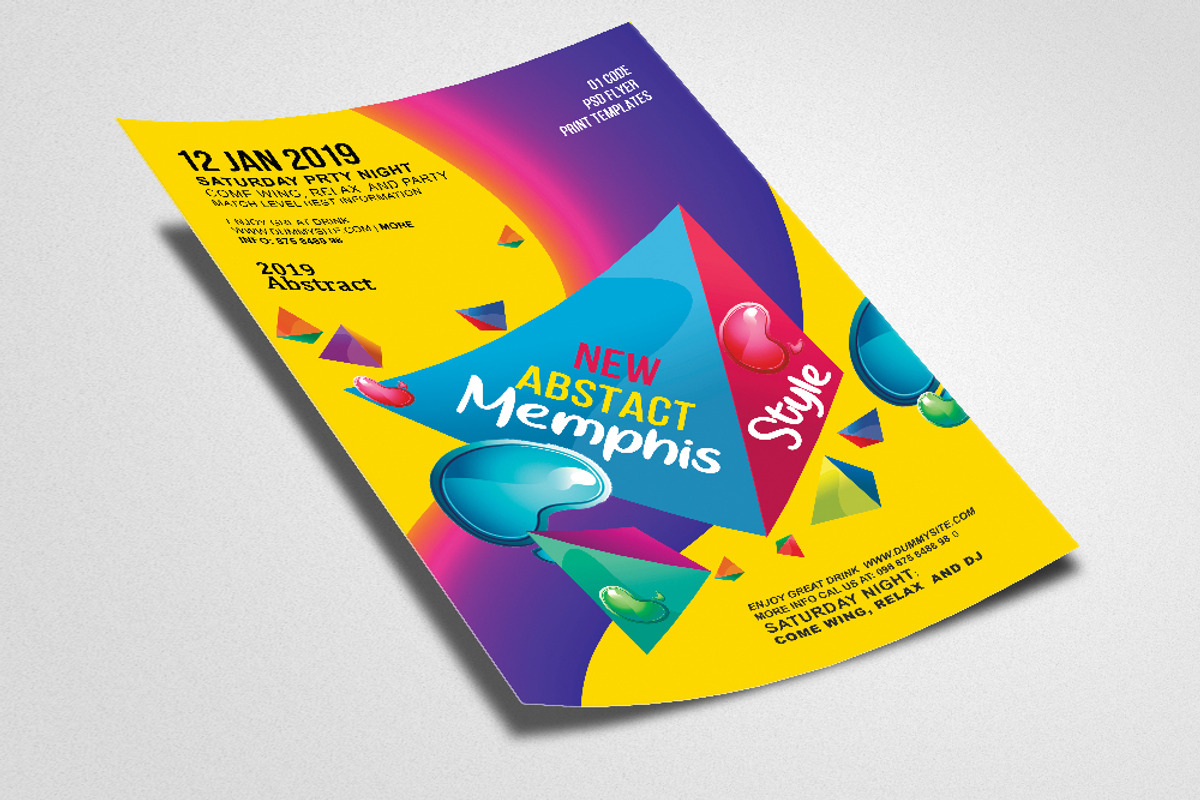 Abstract Memphis Flyer Template, a Flyer Template by Psd Templates