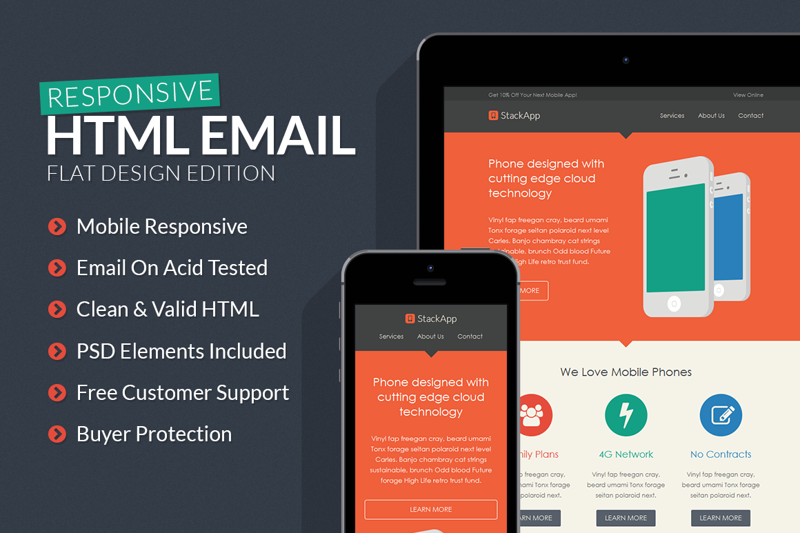 StackApp - Responsive Email Template, a HTML Template by Creativenauts