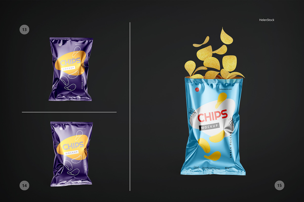 Snack Packaging Mockup Set
