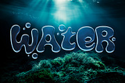 Water Text Effect with Ai Background