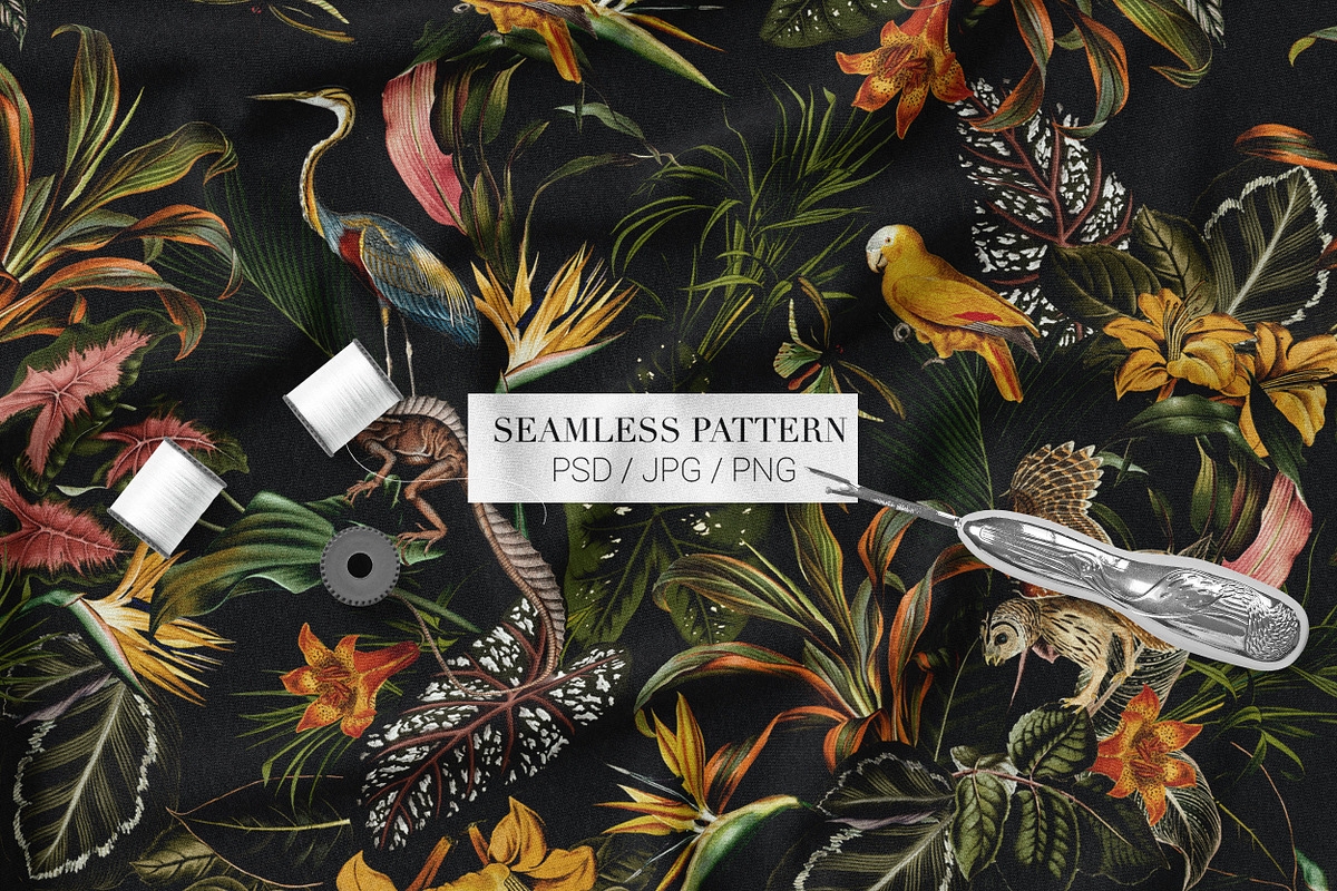 Subdued Tropical Prints, a Wallpaper Graphic by Luiz da Rolt Grathwohl