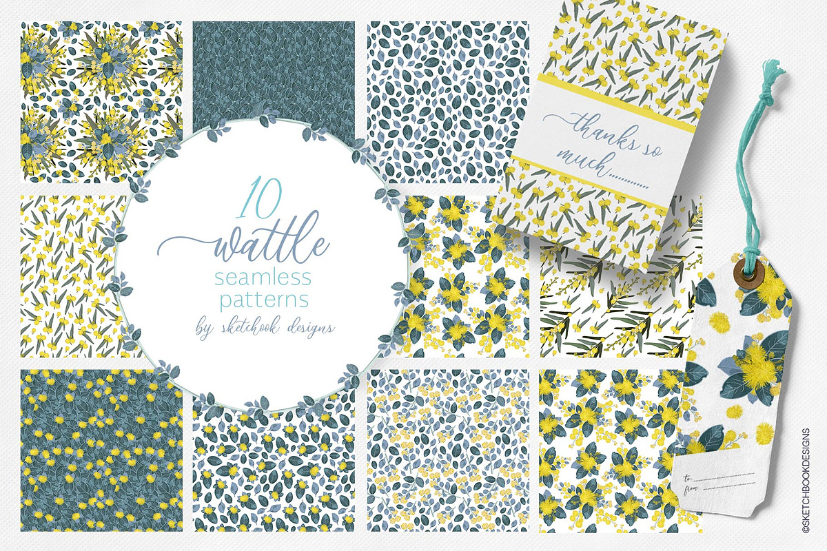 Golden Wattle Design Collection, an Illustration by Sketchbook Designs