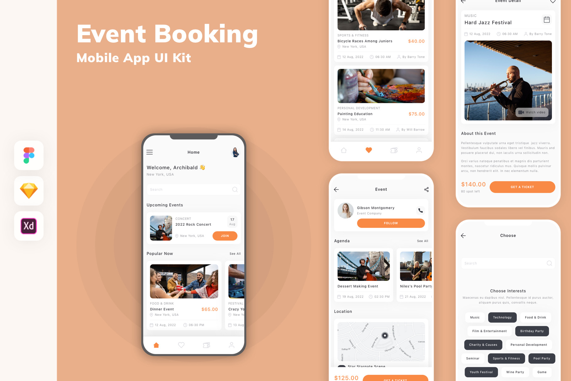 Event Booking Mobile App UI Kit, an UI Kit Template by uicube