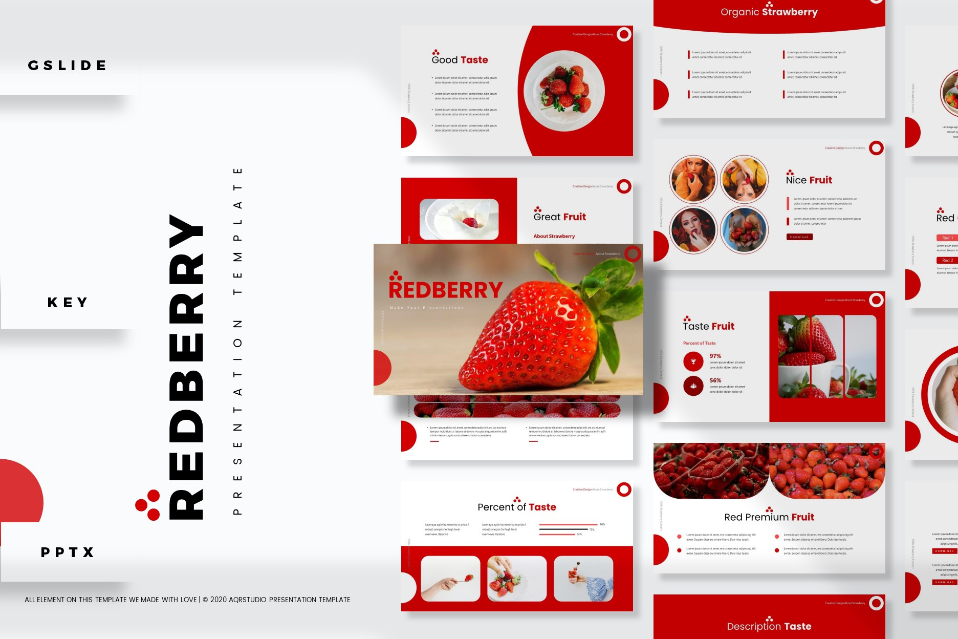 Strawberry - Presentation Template, a Presentation Template by AQR Studio