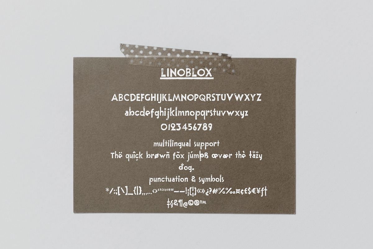 Linoblox linocut sans font