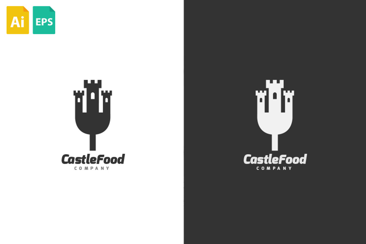 Castle Food Logo, a Branding & Logo Template by Schneider Design Store ...