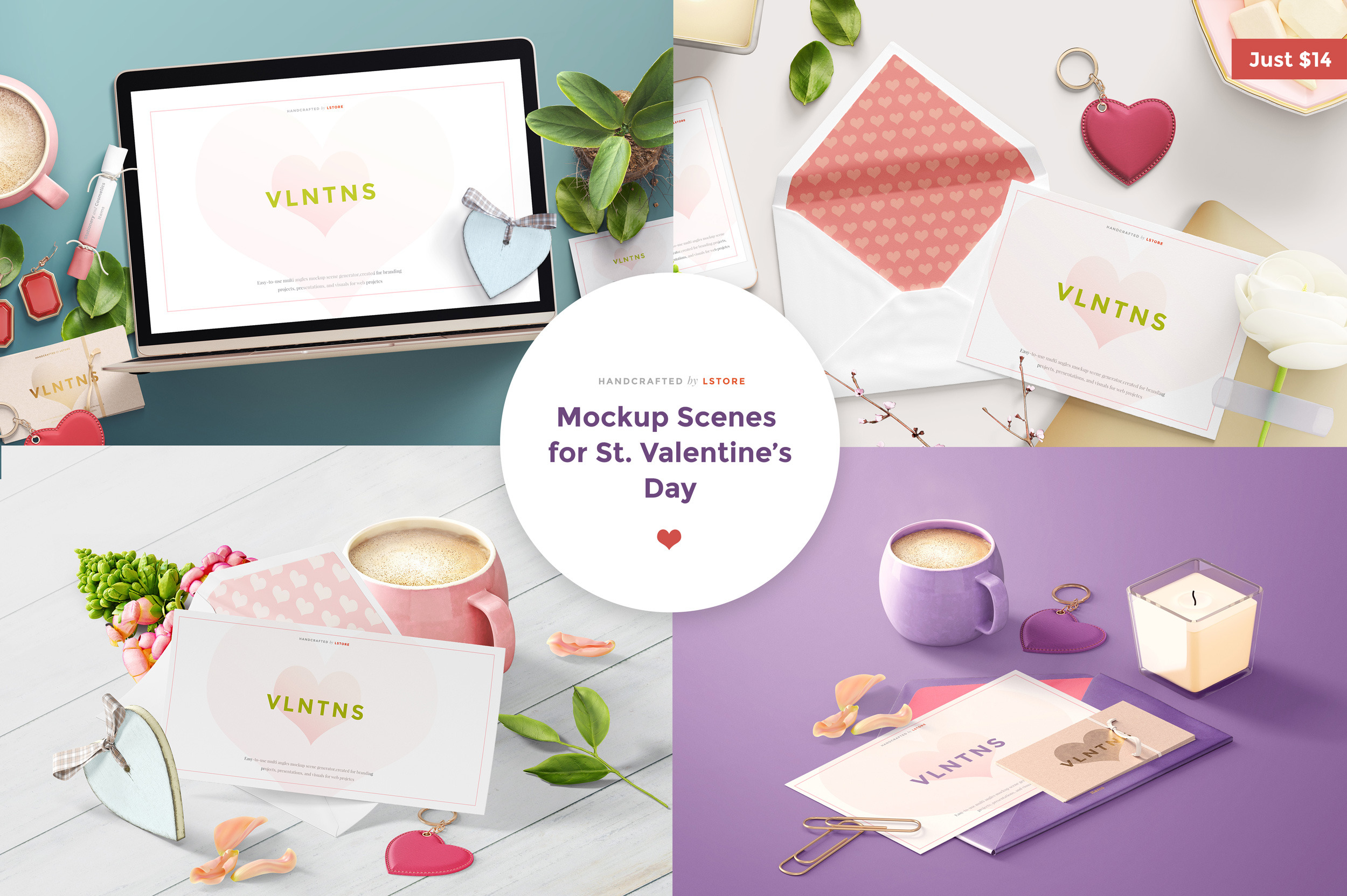 Mockup Scenes for St.Valentine's day, an iPhone Mockup by ls.graphics