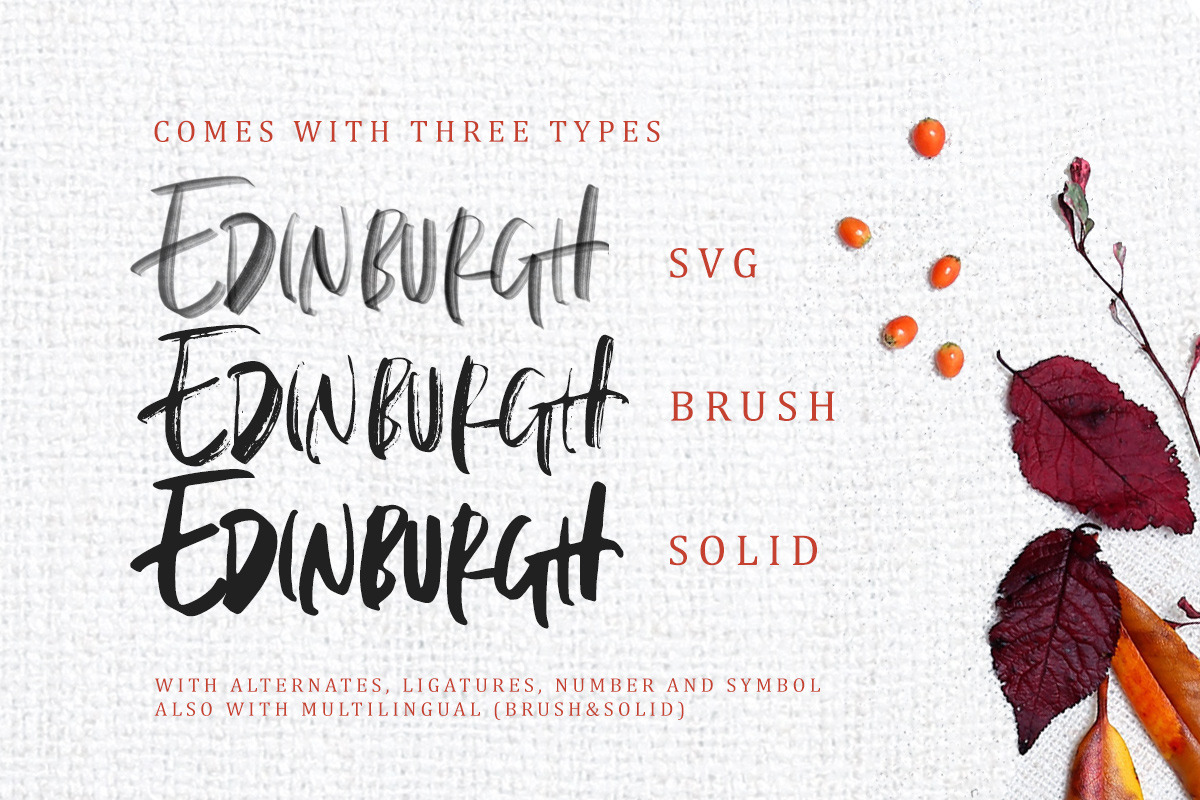 Edinburgh - SVG Font, a Font by Sarid Ezra