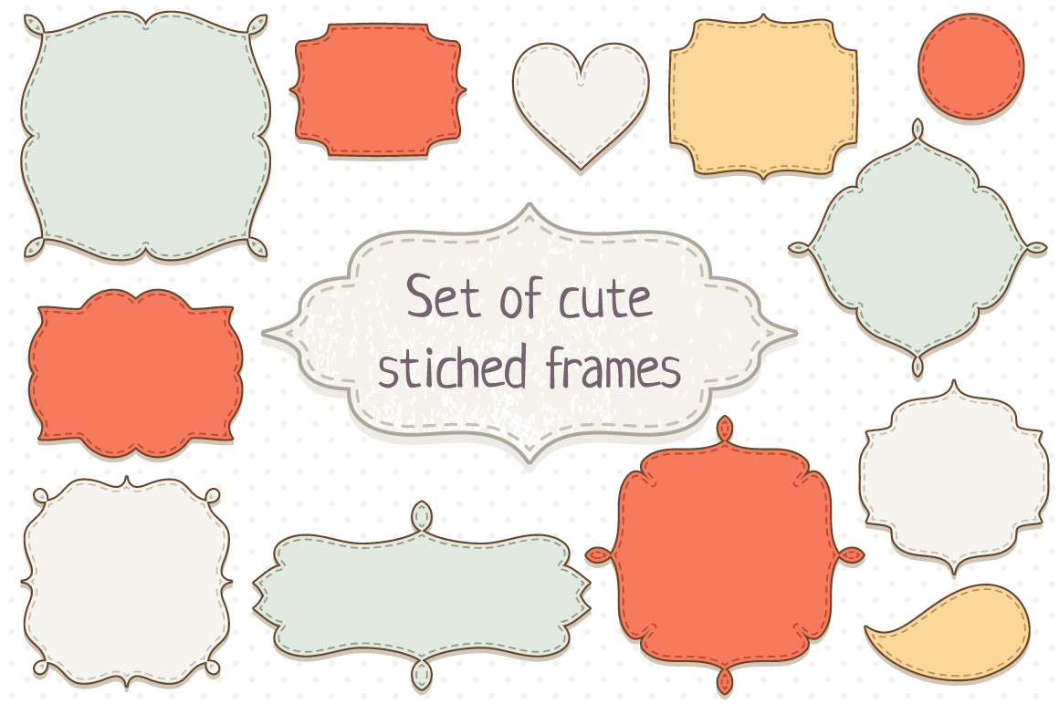 Set of stitched frames, a Decorative Illustration by Dreaming_Lucy
