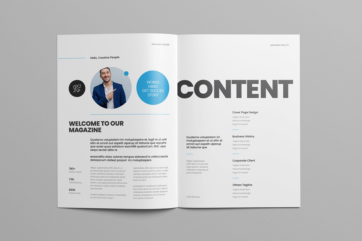 Business Magazine Layout, a Magazine Template by Pixelpick