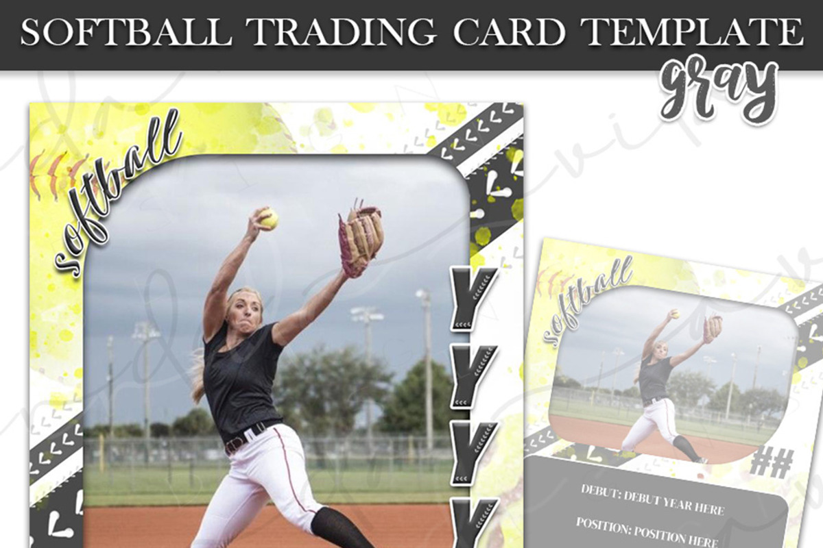 Softball Trading Card Template, a Card Template by Brenda Avila Designs