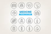 Circle medical icons, an Outline Icon by miumiu