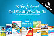 10 Pool Cleaning Flyers Bundle, a Flyer Template by Psd Templates