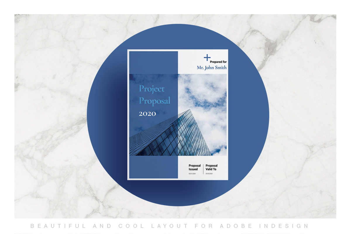 Blue Business Proposal Layout, a Brochure Template by Boris Cupac