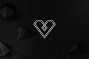 Minimalist Letter V Diamond Logo | Creative Market