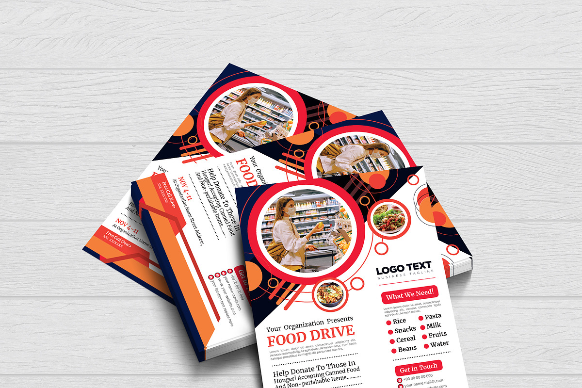 Homeless Food Drive Flyer Template, a Flyer Template by MRI STUDIO