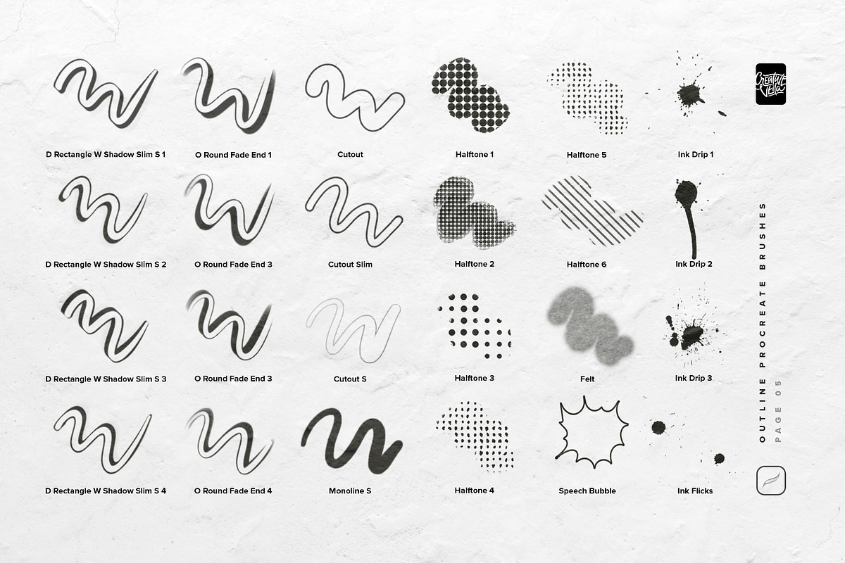 Outline Procreate Brushes A Brush Add On By Creative Veila