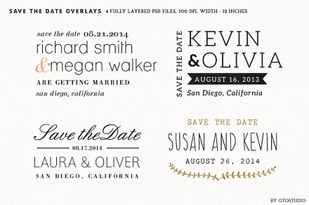 Save the Date Overlays - Set 1, an Object Graphic by OtoStudio