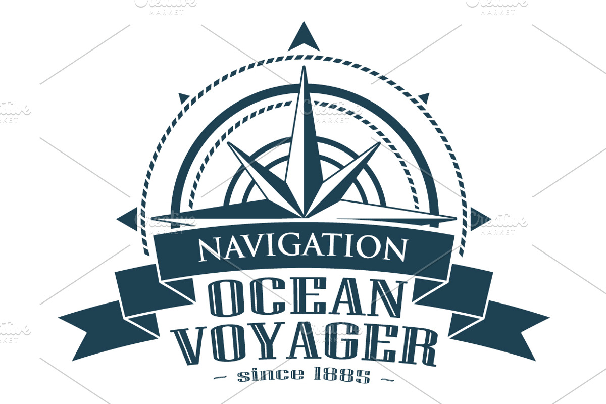 Compass Rose Navigation Logo. Vector, a Work Illustration by MSA-Graphics