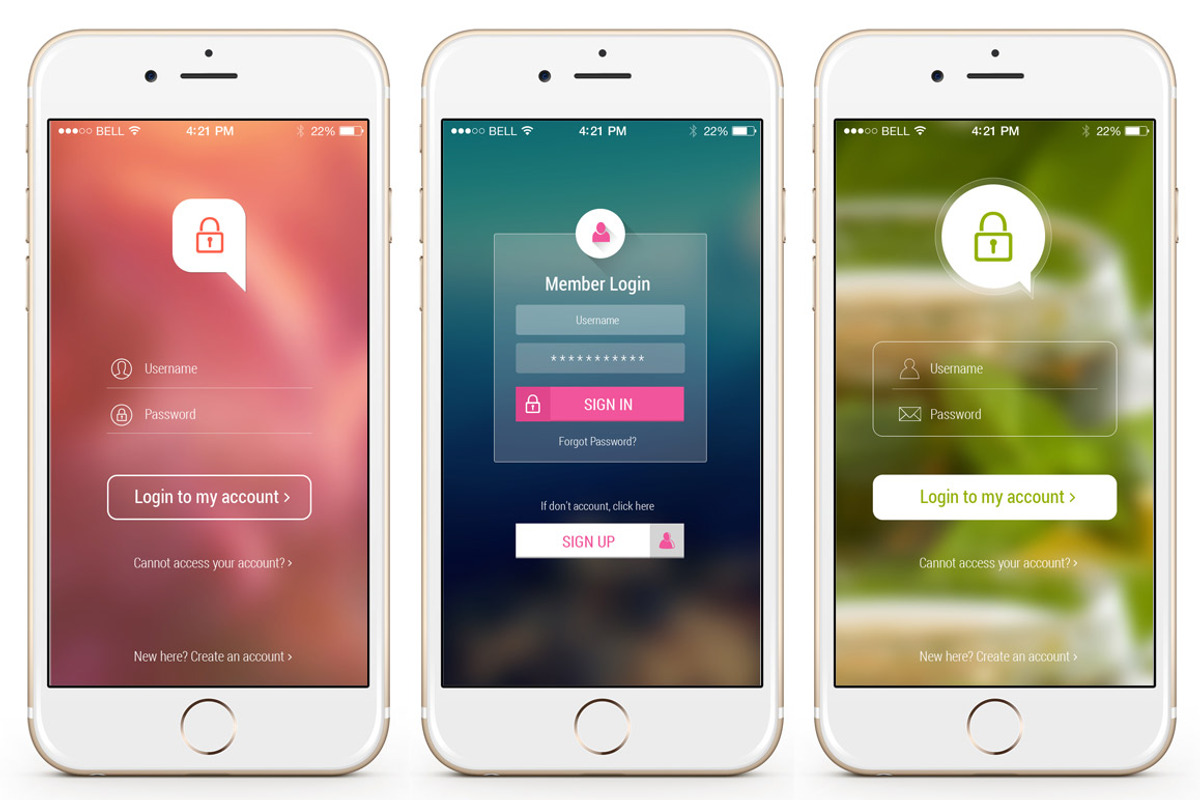 12 High Quality Login Screens, an UI Kit Template by Amit Rai