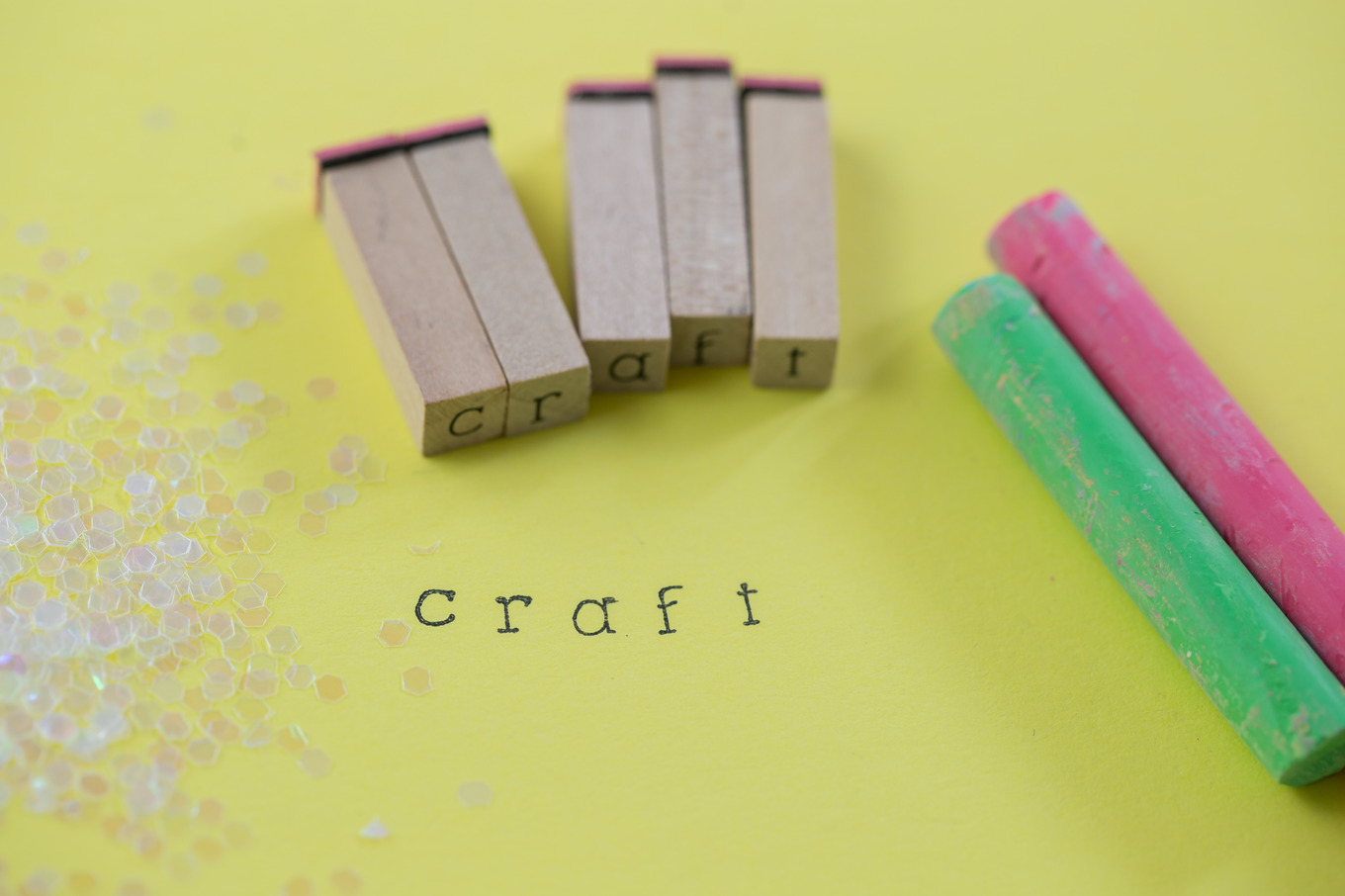 Craft featuring close up, yellow, and art supplies, an Arts ...