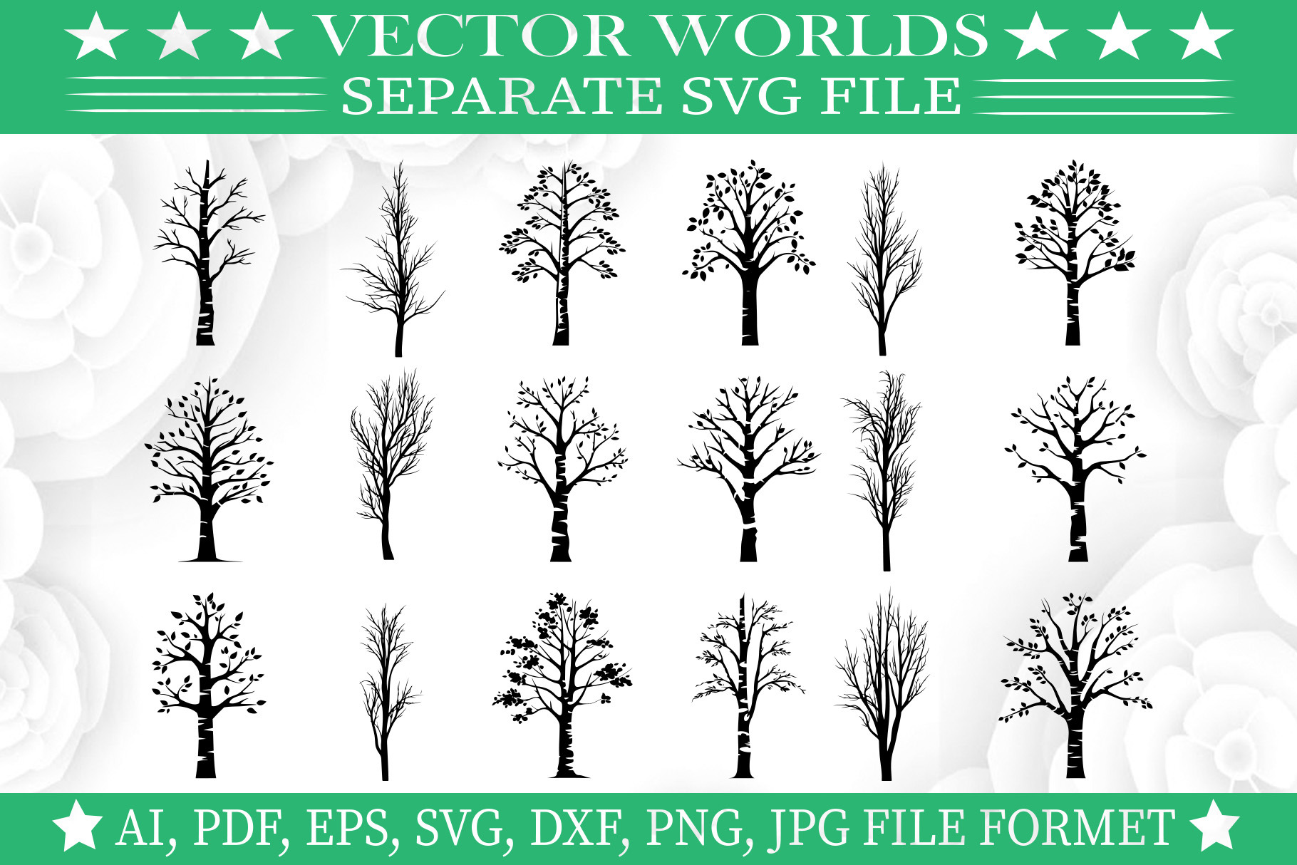 Birch Tree SVG, Birch Trees SVG, an Object Graphic by VectorWorlds ...