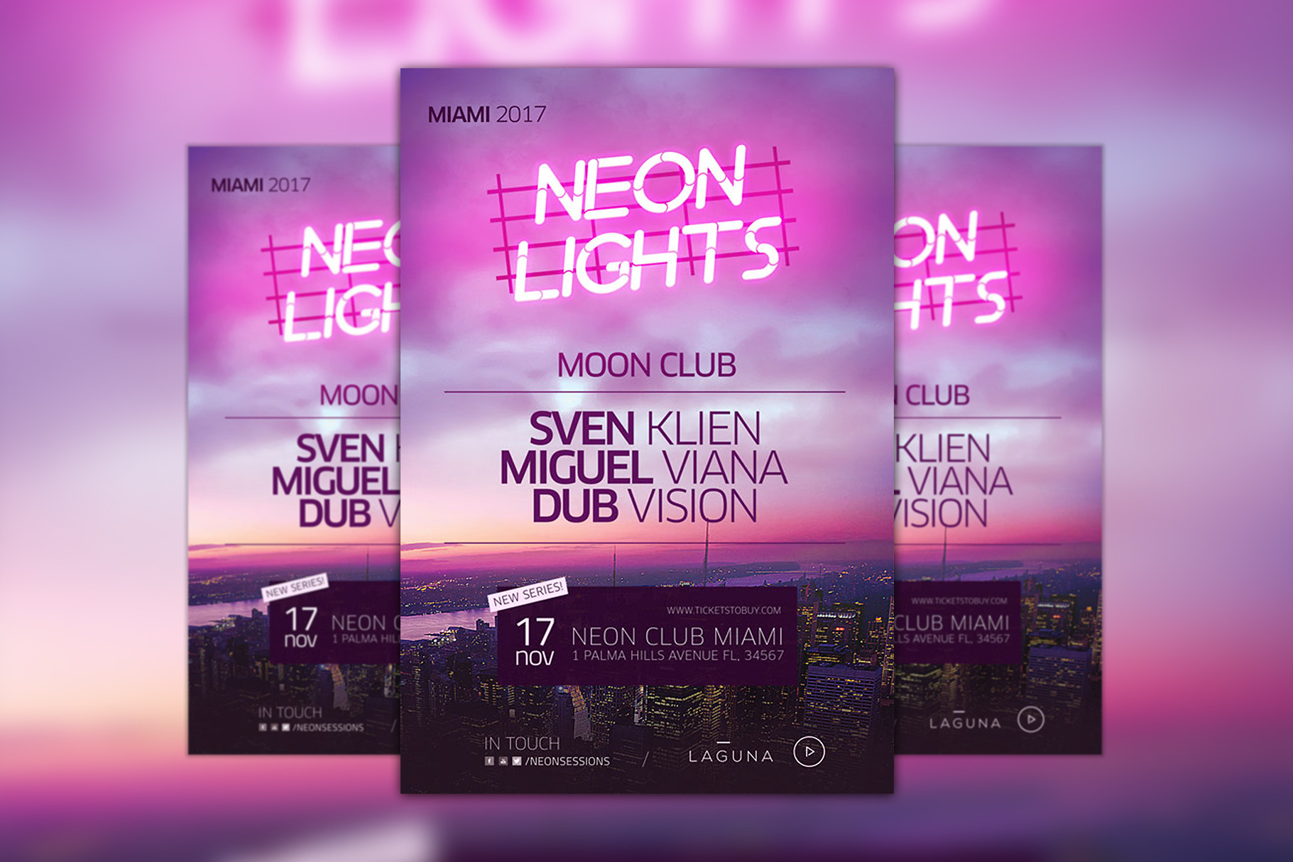 Neon City Club Flyer and Poster, a Flyer Template by Flyermind