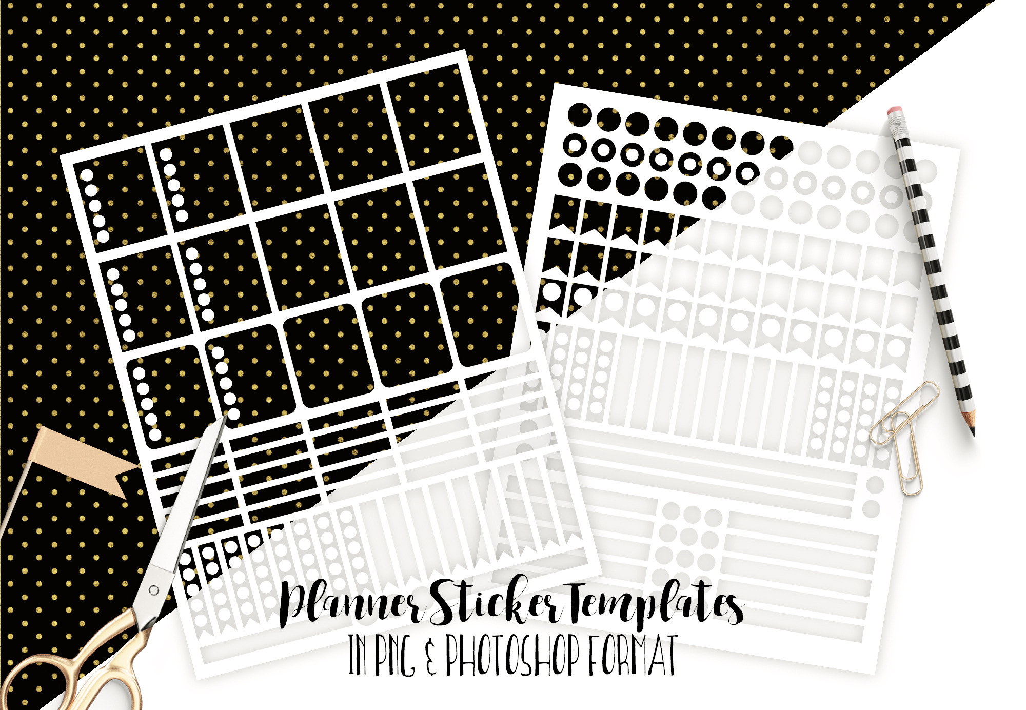 Planner Sticker Templates Photoshop, a Stationery Template by ...