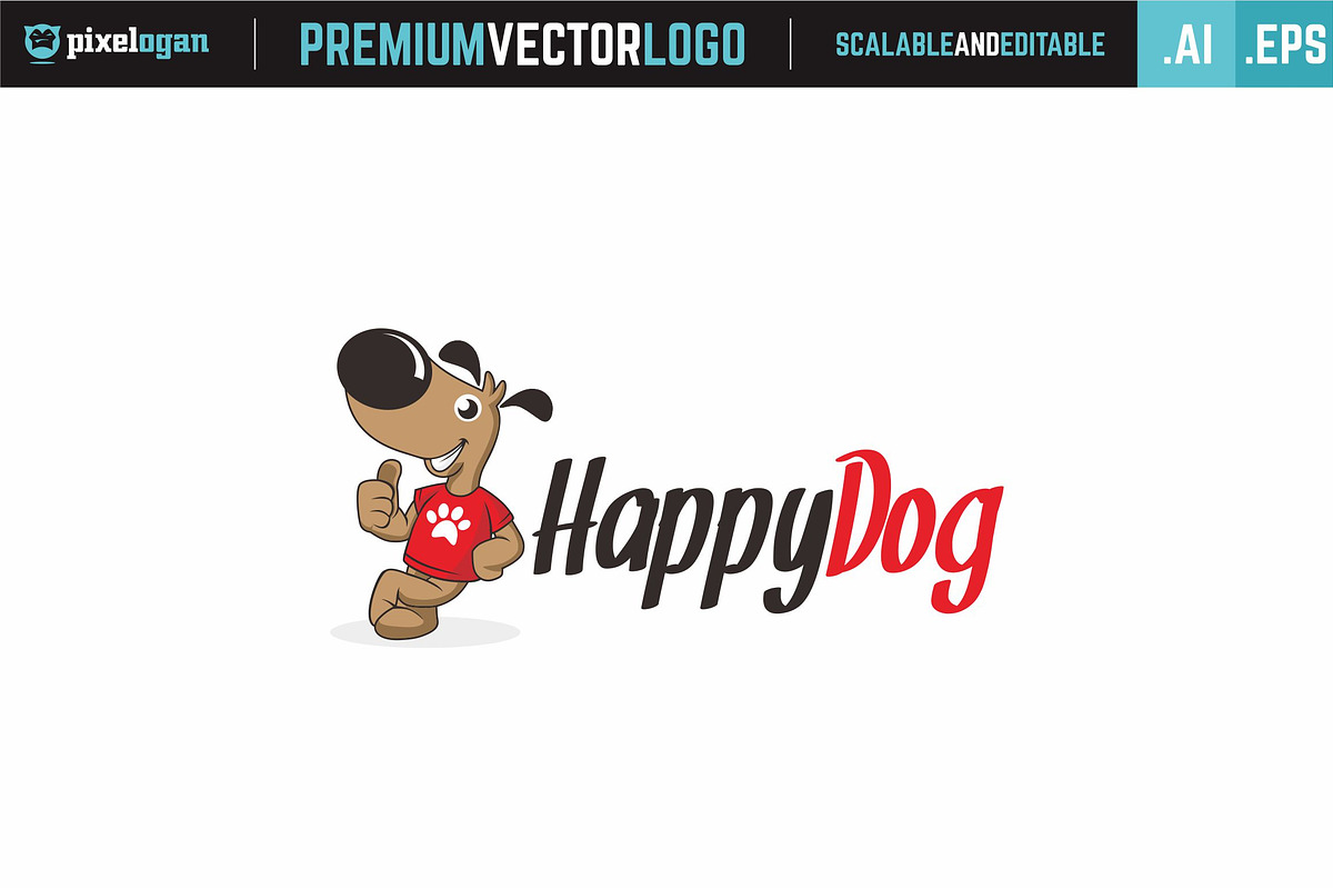 Happy Dog Logo, a Branding & Logo Template by pixelogan