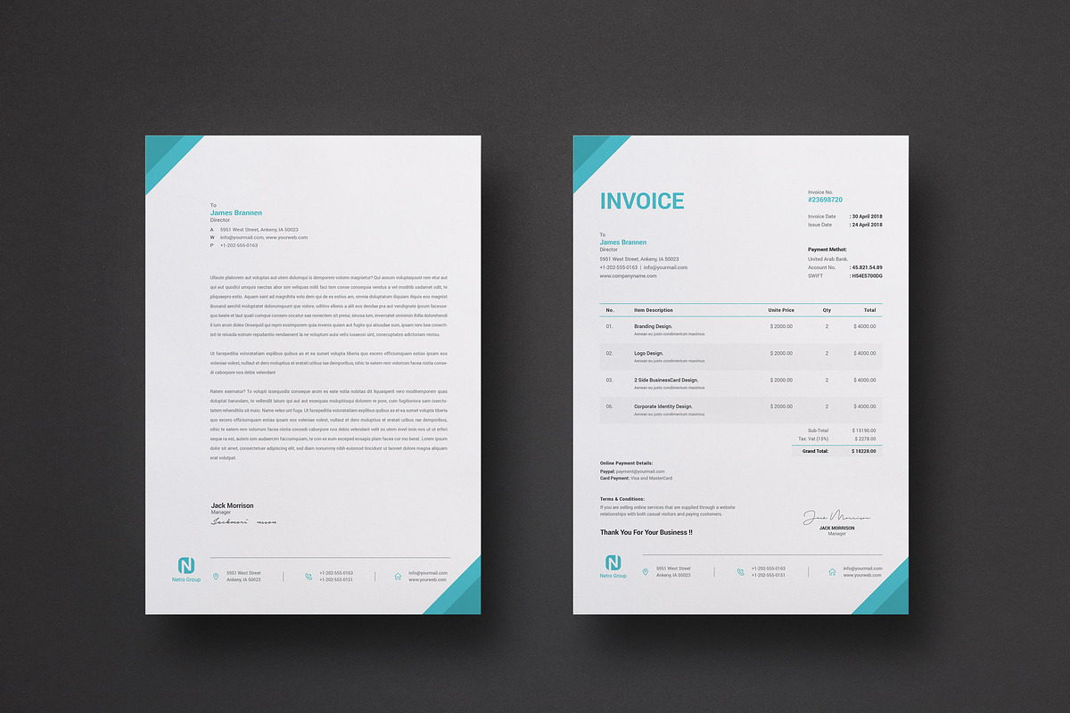 Netro Corporate Identity, a Stationery Template by ThemeDevisers ...