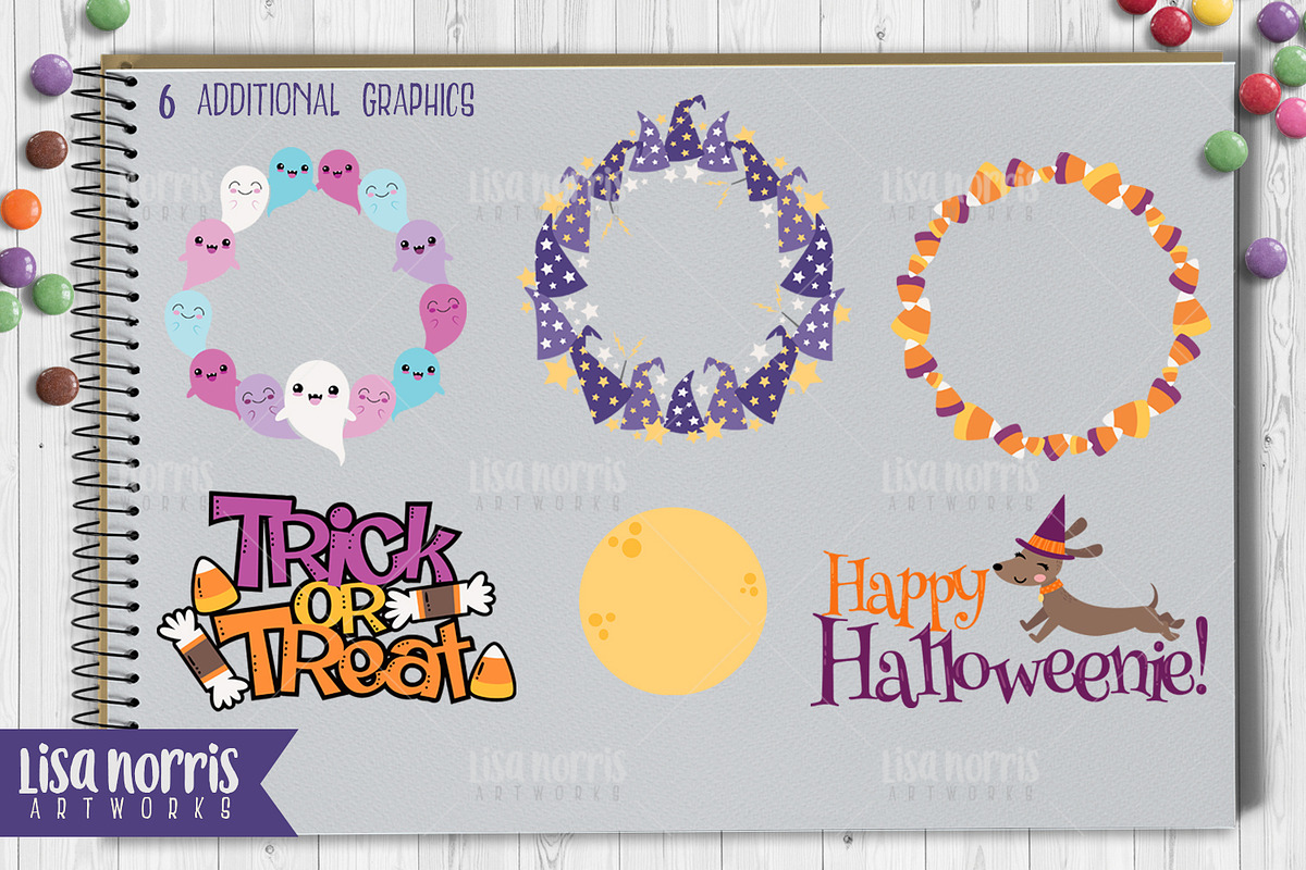 Halloween Friends Clip Art Patterns, an Illustration by ...