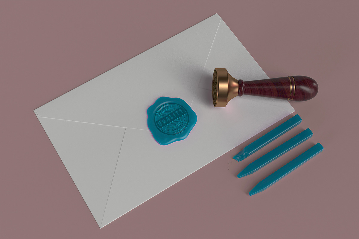 Wax Seal Mock-up, Psd Template, a Product Mockup by graystudio