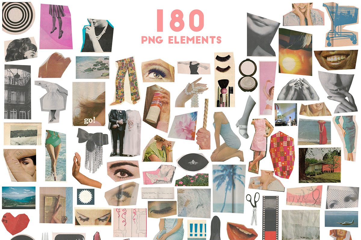 1960s Retro Collage Pack, an Object Graphic by Kaleriia