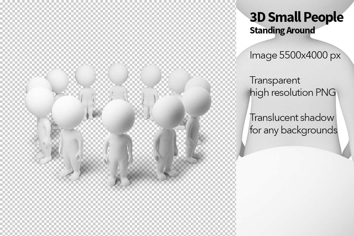 3D Small People - Standing Around, a Person Illustration by Anatoly ...