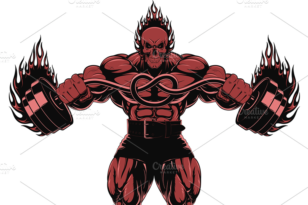 Ghost bodybuilder, a Healthcare Illustration by Mark2000