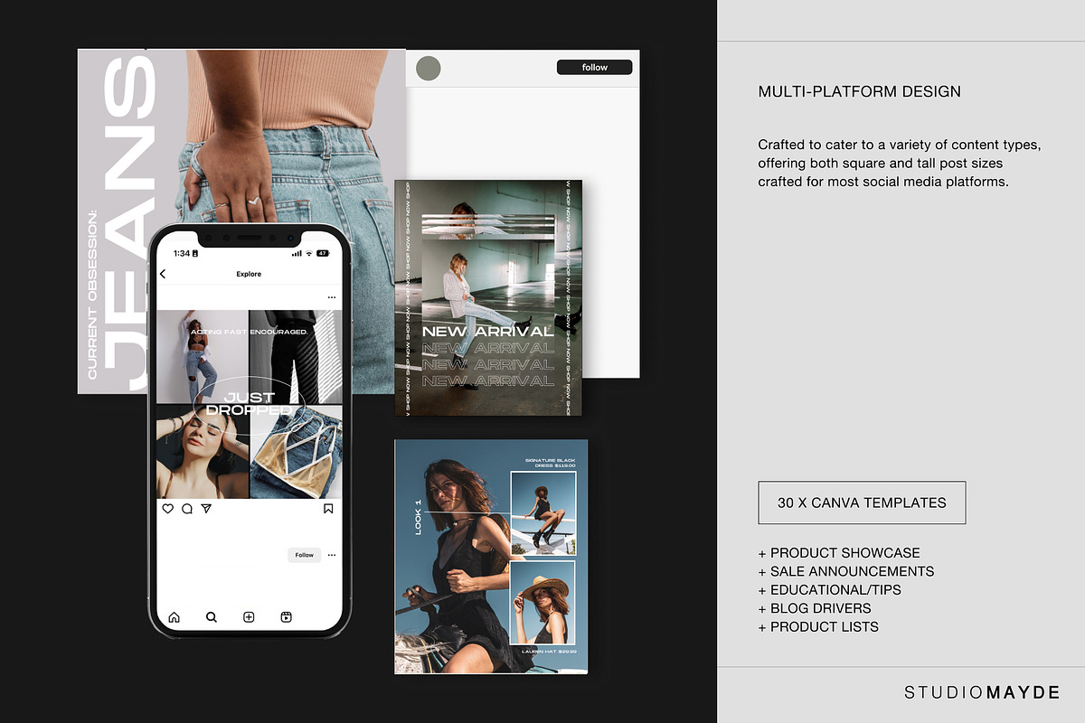 BERLIN | Social Media Post Pack, a Social Media Template by Studio Mayde | Creative Market