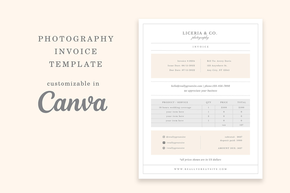 Canva Invoice Receipt Template, a Stationery Template by roselindoco
