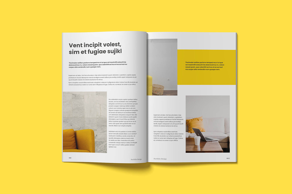 Multipurpose Yellow Portfolio Layout | Creative Market