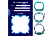 Astronaut profile form, photo booth, a Person Illustration by Vector ...