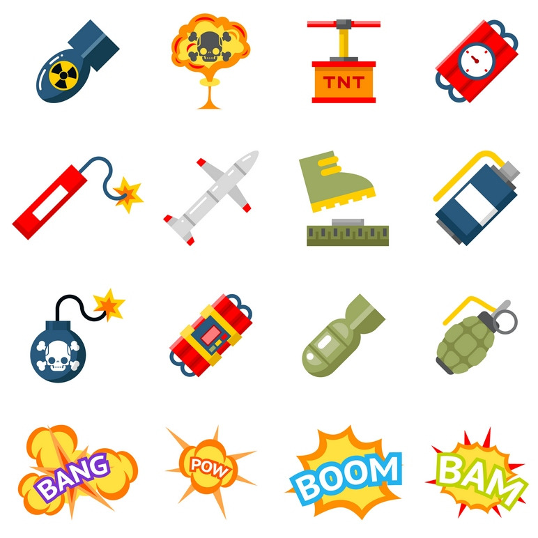 Bombs and explosives pictograms | Icons ~ Creative Market
