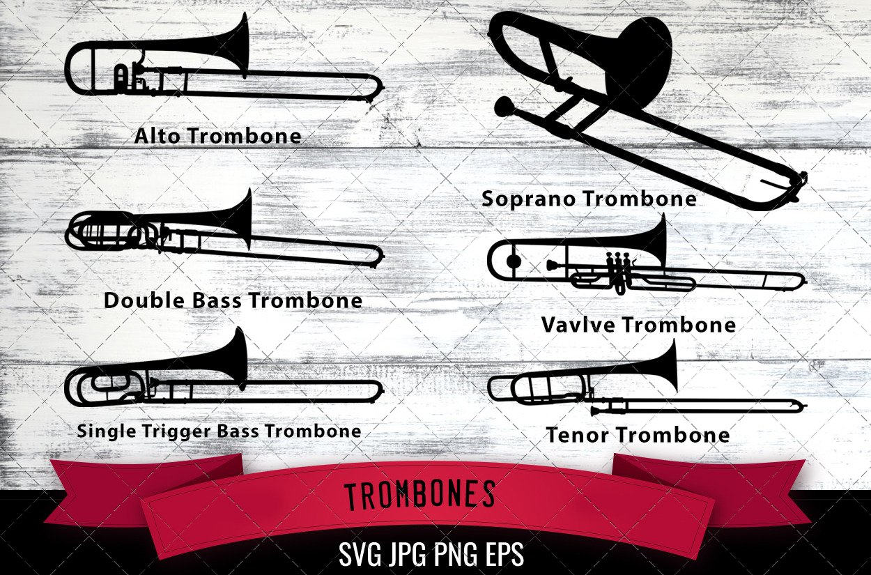 Trombone SVG, Musical Instrument SVG, an Object Graphic by The ...