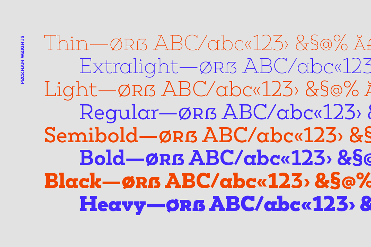 Peckham, a Slab Serif Font by Los Andes Type