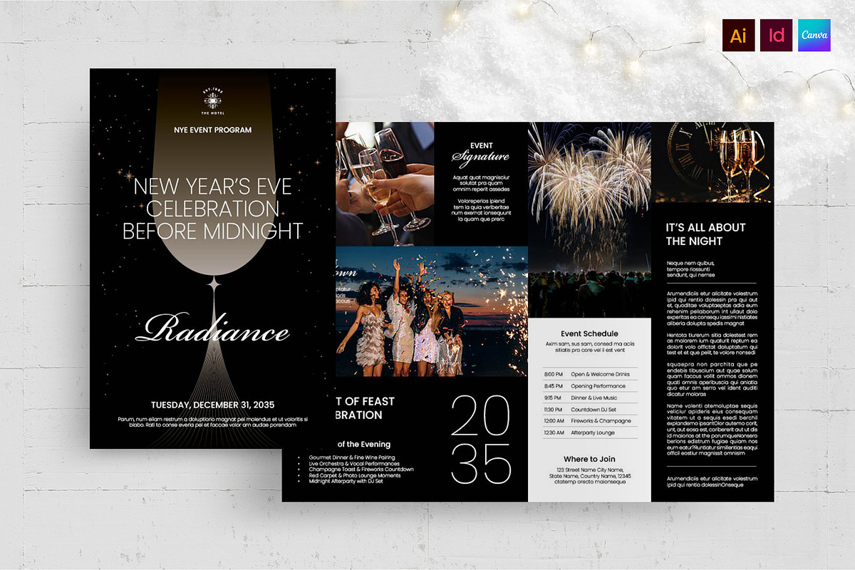 New Year Gala Event Program Template, a Flyer Template by BrandPacks