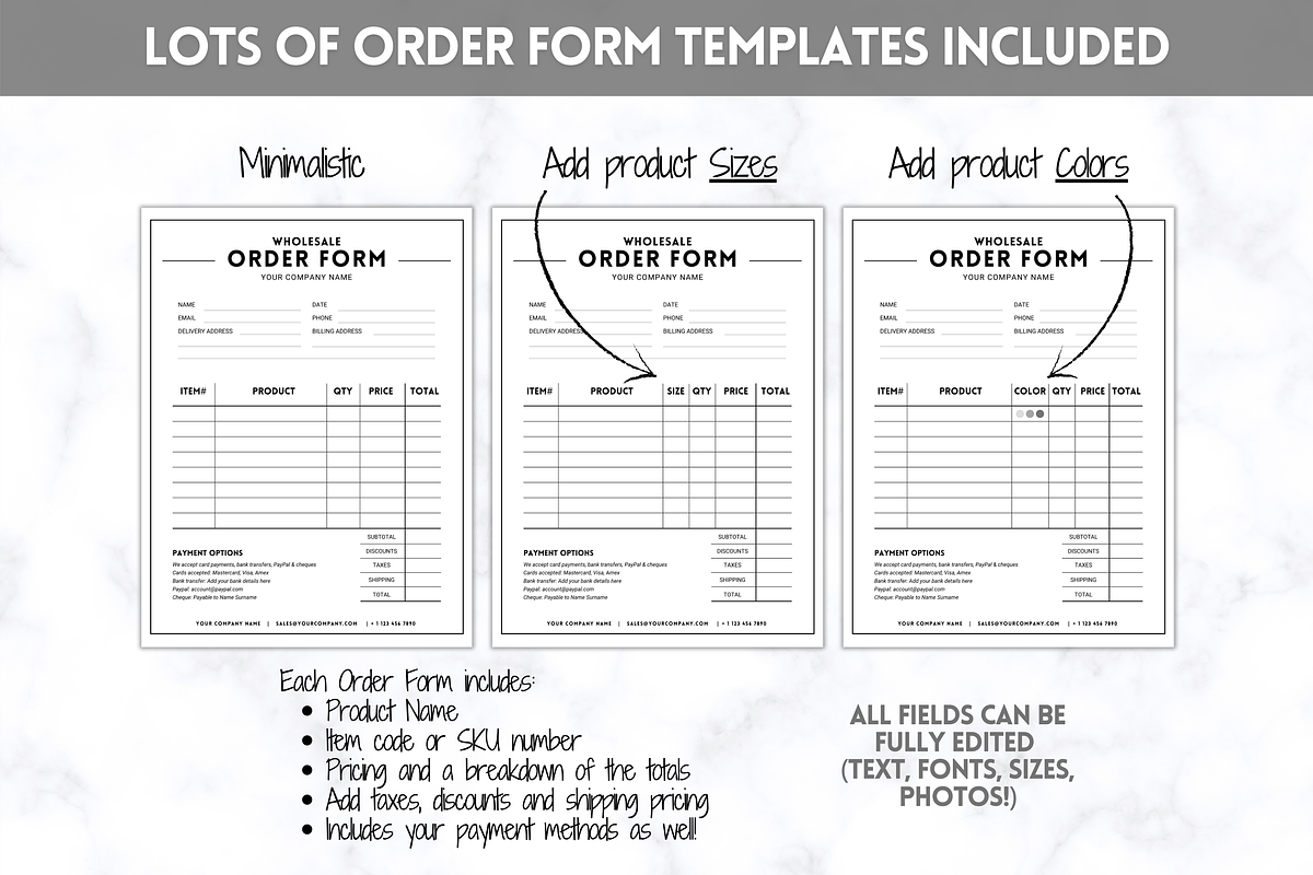 Wholesale Order Form Template - CANVA