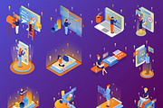People and interface isometric icons, an Icon by Macrovector